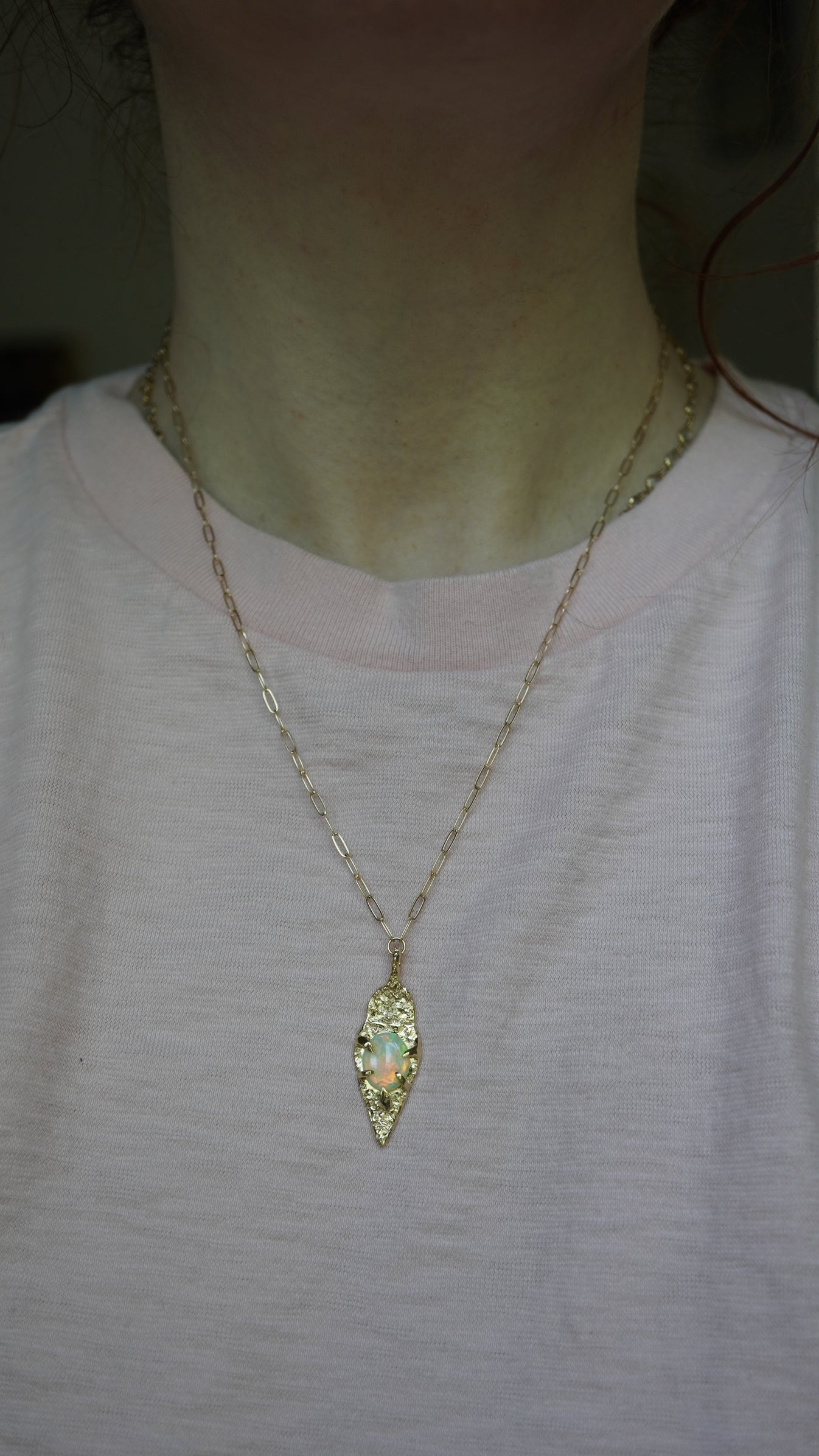 10K Opal Sheild Pendant- One of a Kind – Liesel Love